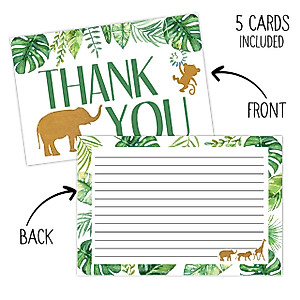 50 Jungle Baby Shower Thank You Cards, Boy Baby, Mama Baby Shower Favor and Games, 50 Thank You Cards and Envelopes