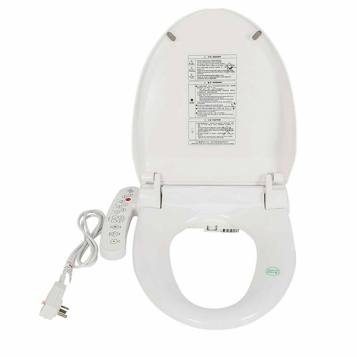 LIYUANJUN Heated Toilet Seat, 110V Electric Bidet with Water Inlet Tube Control Panel for Home Bathroom 0.55L/18.6oz Tank Capacity IPX4 Waterproof 4.92FT Long Power Cord
