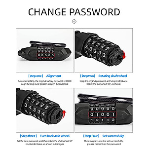 szhdxsy Bike Lock Cable, 4 Feet High Security 5 Digit Resettable Combination Coiling Bike Cable Lock, Anti Theft Bicycle Cable Locks with Mounting Bracket, 1/2 Inch Diameter Brand: szhdxsyyxgs