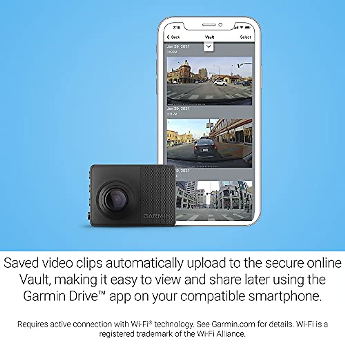 Garmin Dash Cam 57, 1440p and 140-degree FOV, Monitor Your Vehicle While Away w/ New Connected Features, Voice Control, Compact and Discreet, Includes Memory Card