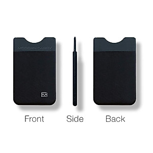 Modern Carry Elastic Minimal Card Holder, Minimalist Wallet for Men & Women, Credit Card & Business Card Holder, Slim Credit Card Wallet - Ultra Thin w/ 2 Card Slots (Black)