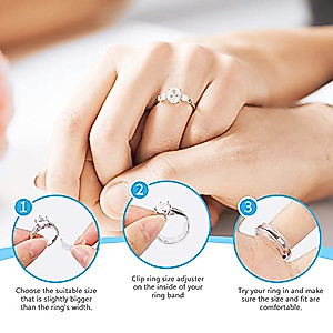 Ring Size Adjuster for Loose Rings, Multiple Size, Ring Sizer, Mandrel for Making Jewelry Guard, Resizer, Spacer, Spiral Silicone Tightener Set with Polishing Cloth