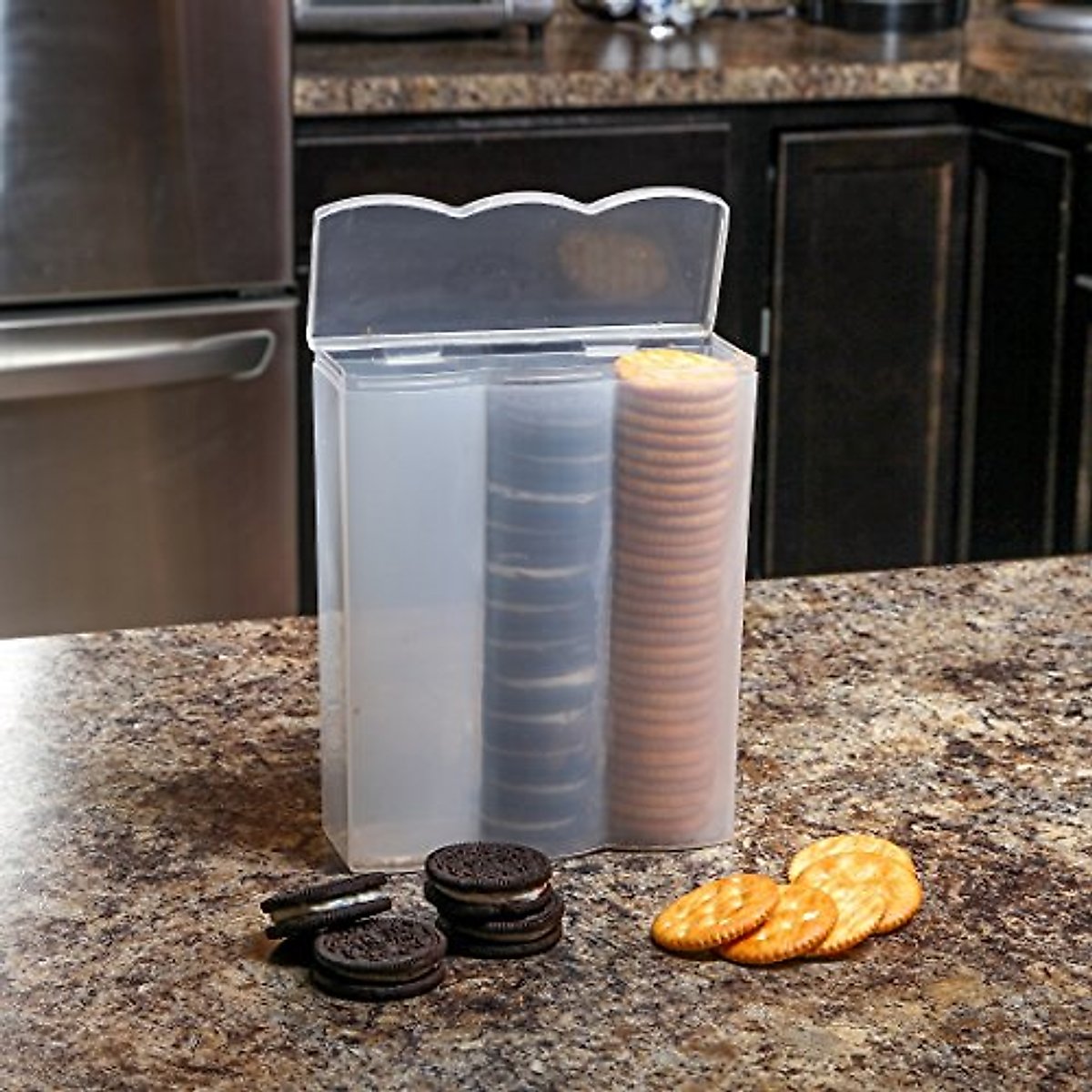 Home-X Convenient Cracker and Cookie Keeper. 3 Rows