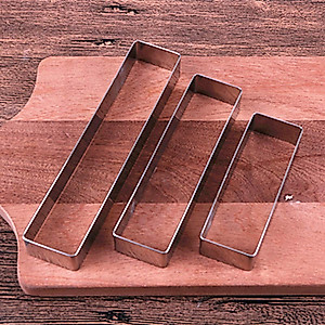 Rectangular Cake Molds,Stainless Steel Cake Mousse Ring Rectangle Cookie Cutter Mousse Cake Cutter Ring Mold for Home Kitchen