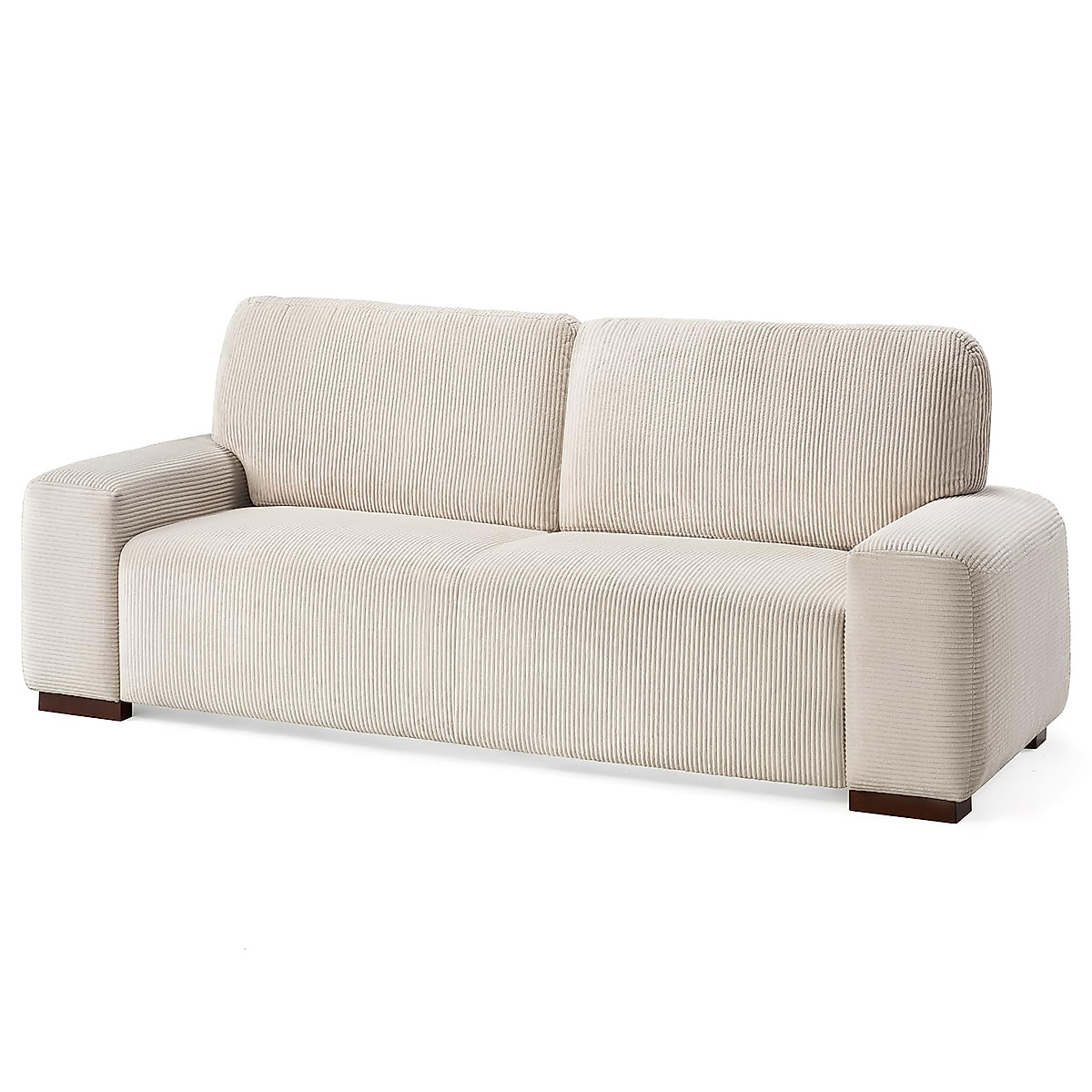AMERLIFE Sofa, 89 inch Oversized Couch with Thick Armrest, Comfy Sofa Couch for Living Room-3 Seater Sofa in White Corduroy
