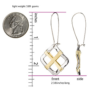 SPUNKYsoul Handmade Gold and Silver Wire Wrapped Earrings for Women (3 Piece Set Silver with Gold Wire)