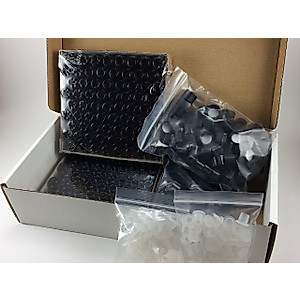 HS HEALTHY SOLUTIONS GLASSWARE WWW.EOILGLASSWARE.COM 1/4 Dram (1ml) AMBER Glass Vial (144)- Flat Black Screw Cap w/Orifice Reducer and Seal - Pack of 144