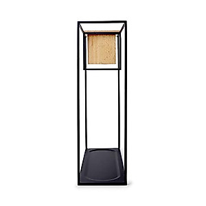 Umbra Cubist Floating Shelf with Built-In Succulent Planter – Modern Wall Décor and Geometric Display Shelf for Books, Candles, Mementos, Photos, Indoor Plants and More! | Large, Black