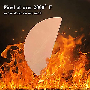 DaYvlen Dia 14 1/5-in Half-Moon Ceramic Heat Deflector Plates for Kamado Joe Classic Grills
