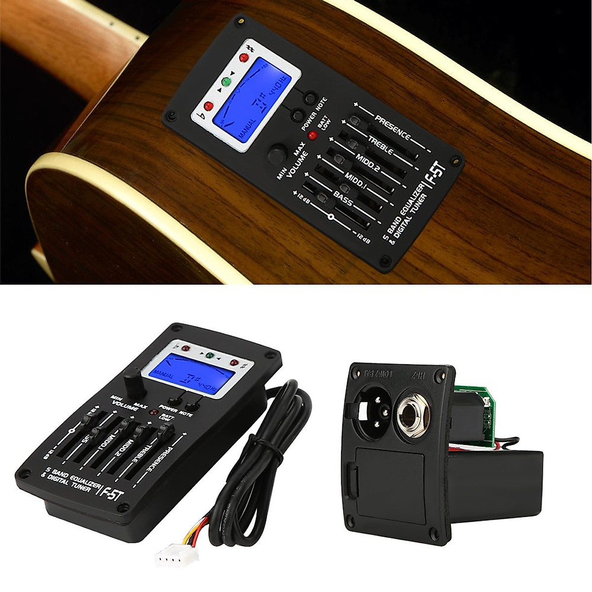 F-5T 5Band Equalizer Digital Tuner Pickup for Electric Acoustic Classic Guitar