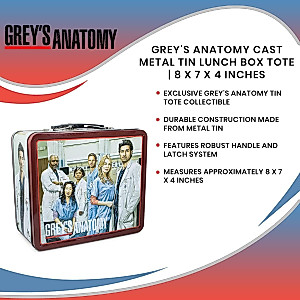 Retro Style Metal Tin Lunch Box Tote | Reusable Bag, Storage Organizer Container, Bento Box Accessories | Official TV Show Collectible | 8 x 7 x 4 Inches