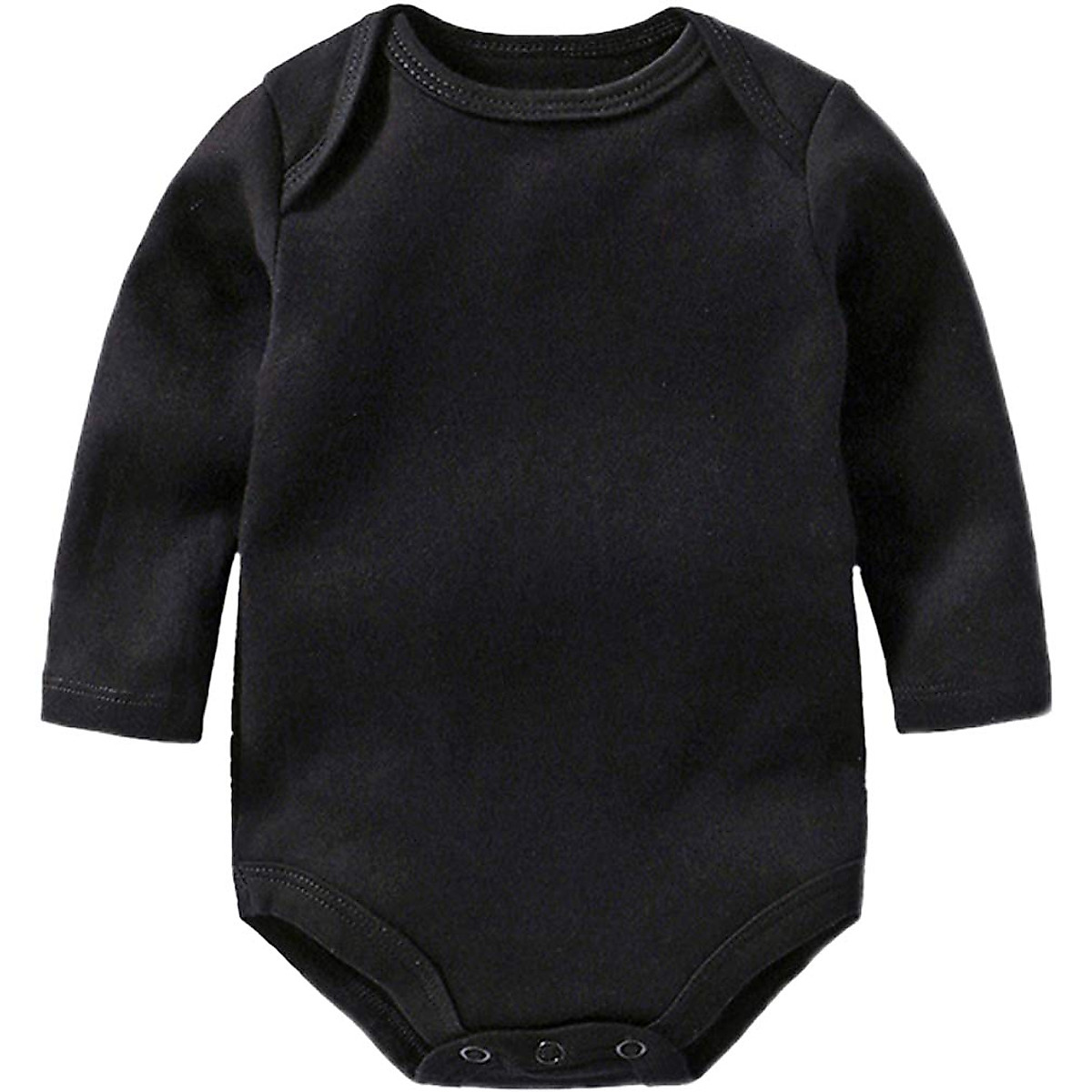 GLEAMING GRAIN Newborn Baby Bodysuits 100% Cotton Long-Sleeve Unisex Baby Black Onesies Infant Black Bodysuit 3 Months 5-Pack(Black,12M)