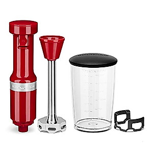 KitchenAid KHM7210ER 7-Speed Digital Hand Mixer with Turbo Beater II Accessories and Pro Whisk - Empire Red & Variable Speed Corded Hand Blender - KHBV53