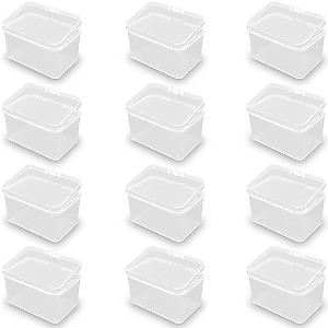 Farmer Mani Rectangular Clear Plastic Organizer Storage Box Containers 2.95x1.97x1.77 in,Small Containers, Small Plastic Containers Pack of 12