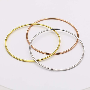 Dankadi Minimalist Women Bracelet 925 Sterling Silver 3 Ring Bangle Diameter 60-65MM Original Design Bracelet DIY Jewelry Birthday Gift (60mm silver 3 loop)