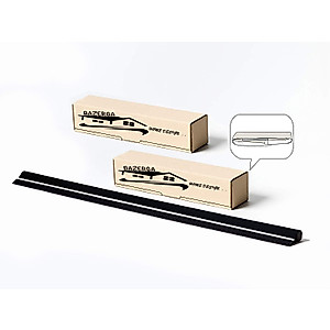 BAZERGA Under Door Draft Stopper One Sided Weather Stripping Door Seal Strip with Hook and Loop Self Adhesive Tape Noise Draft Blocker Dust and Sound Proof Energy Saving Door Stopper 35.4" (BBlack)