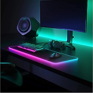 OYFRRGJ Mouse Pads Zero Two Mouse Pads Large Pink Mousepad RGB Anime Game Mats for Pc Lights Led Mouse Pad with Backlight Kawaii Cute Table Mat,23.6x11.8Inch