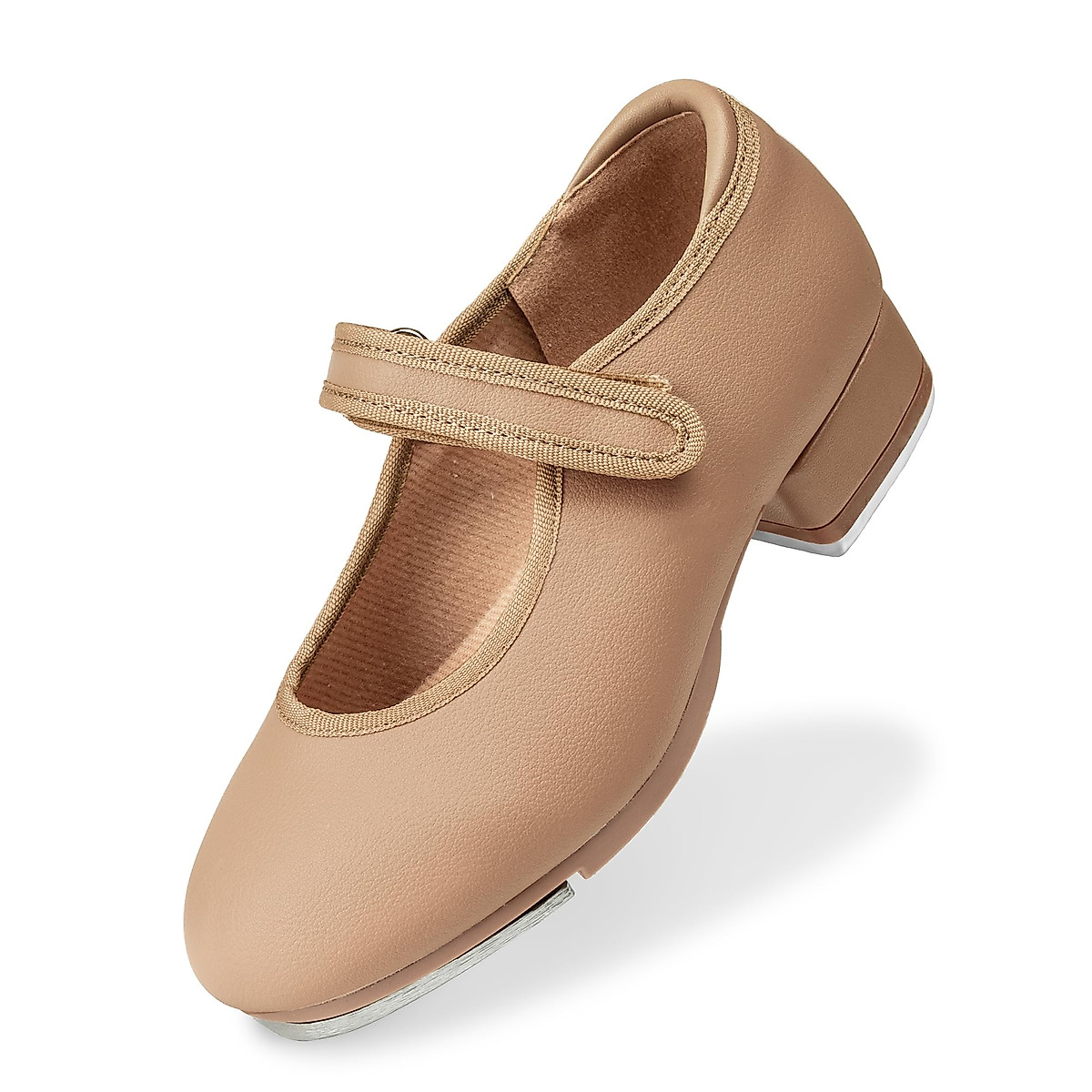 Stelle Tap Shoes for Girls Toddler Boys PU Leather Dance Shoes(Toddler/Little Kid/Big Kid)(Tan,2ML)