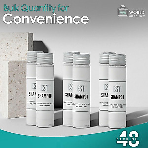 World Amenities EST. Shampoo with Grapefruit-Bergamot fragrance, Biodegradable/Recyclable Bottle with Screw Top, 1.41oz / 40ml, Pack of 48