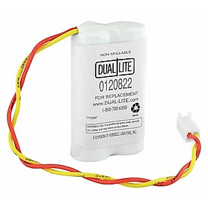 HUBBELL LIGHTING - DUAL-LITE Battery, Nickel Cadmium, 600mAh, 2.4VDC