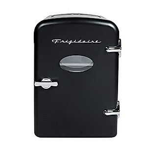 Frigidaire EFMIS175-BLACK Portable Mini Fridge-Retro Extra Large 9-Can Travel Compact Refrigerator, Black, 6 Liters