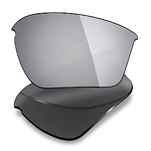 Mryok 4 Pair Polarized Replacement Lenses for Oakley Half Jacket 2.0 XL Sunglass - Stealth Black/Fire Red/Ice Blue/Silver Titanium