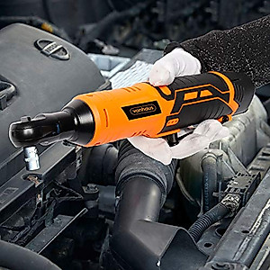 VonHaus Cordless Electric Ratchet Wrench Set with 12V Lithium-Ion Battery and Charger Kit 1/4" Drive