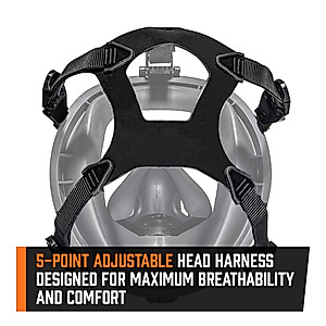 MIRA Safety CM-I01 Full-Face Industrial-Grade Gas Mask with 40mm NATO Filter Compatibility and Advanced Valve Design (Black)