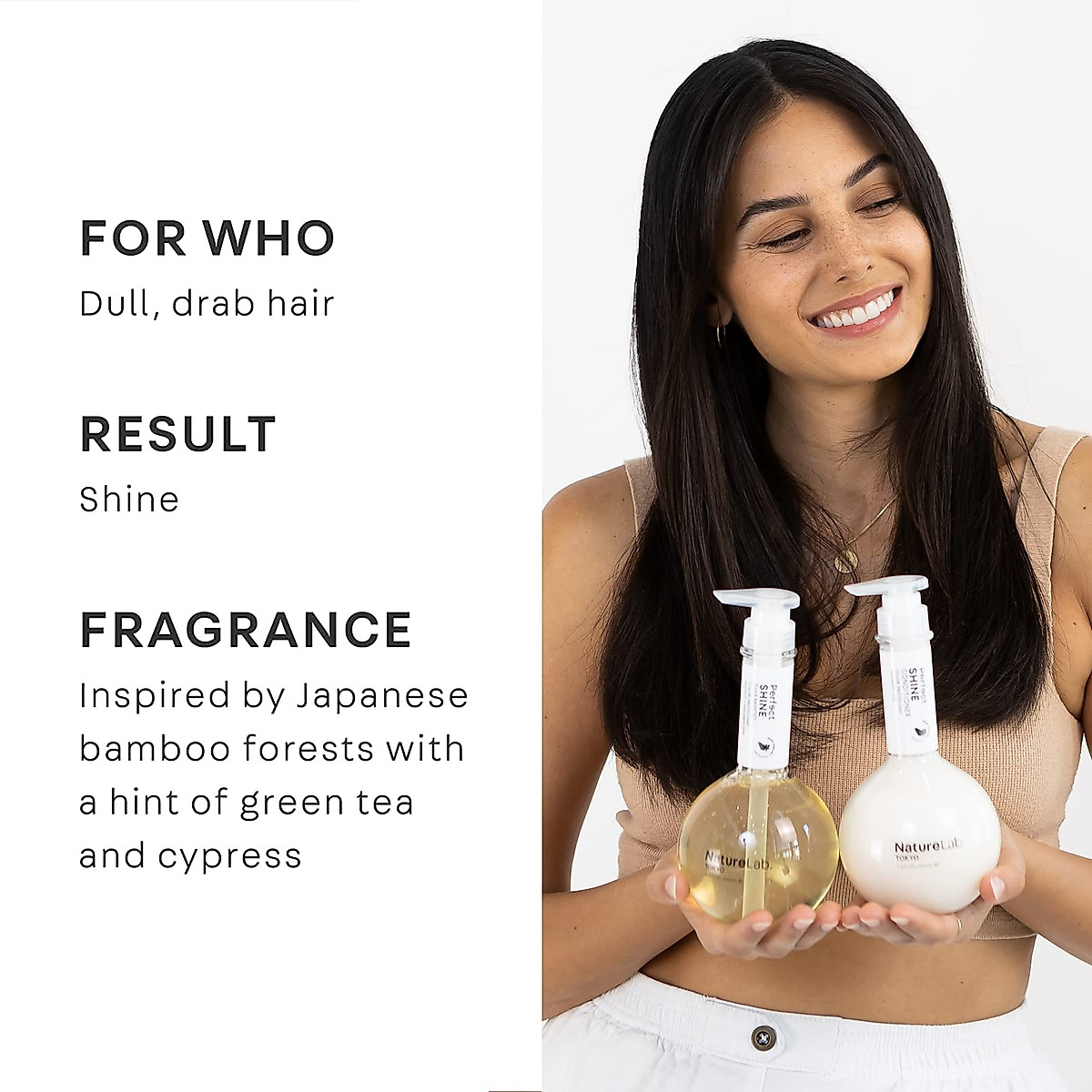 NatureLab Perfect Shine Shampoo - Promotes Visible Shine to Dull Hair with Antioxidant-Rich Grape Stem Cells, Pearl Platinum + Hyaluronic Acid - Sulfate + Paraben-Free (22.9 fl oz/680 ml)