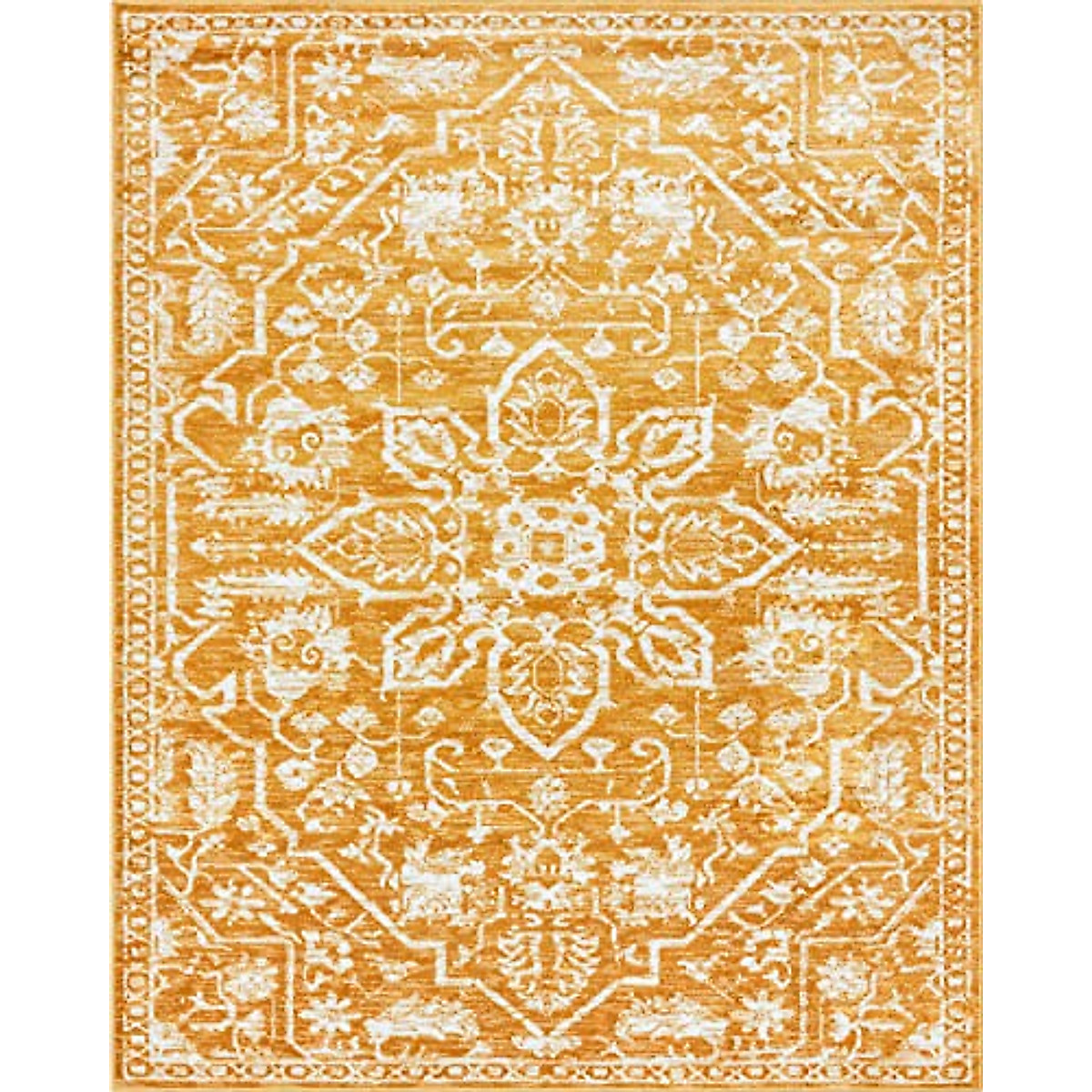 Well Woven Della Gold Vintage Medallion Pattern Area Rug 5x7 (5'3" x 7'2")