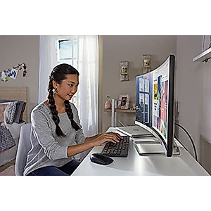 HP 34f 34” Curved Monitor with AMD FreeSync Technology | Ultra-Wide Quad HD Resolution (3440 × 1440p), IPS Display, and 3-Sided Low Bezel, 1-Yr Warranty (6JM50AA)