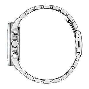 Citizen Men's Eco-Drive Weekender Brycen Chronograph Watch in Stainless Steel, Blue Dial (Model: CA0781-50L)