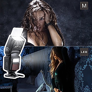 PHOTOOLEX Speedlite Camera Flash for Canon Nikon Sony Panasonic Olympus Fujifilm Pentax Sigma Minolta Leica and Other SLR Digital SLR Film SLR Cameras and Digital Cameras with Single-Contact Hot Shoe