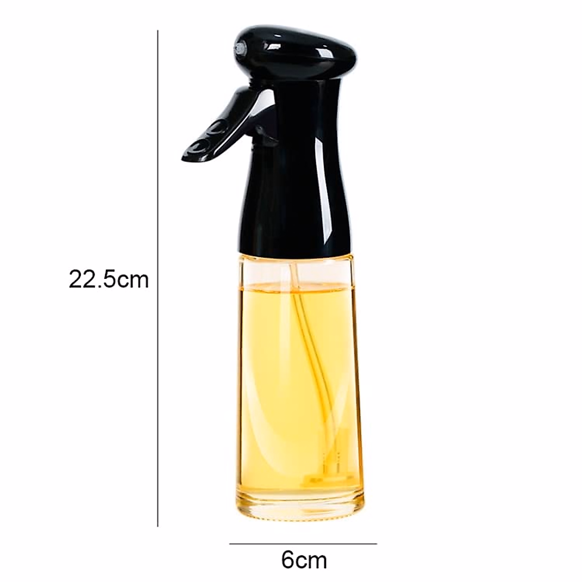 DYCITIQO Oil Sprayer Bottle for Cooking,210ml Leakproof Olive Oil Spray Bottle,Premium Oil Mister with Atomizing Nozzle for Air Fryer,BBQ, Salad, Baking,Grilling Kitchen Gadgets (Black)