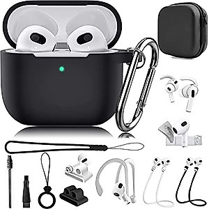 14 in 1 for AirPods 3 Case Accessories Set Kit for AirPods 3 Generation Case Cover Silicone 2021, Protective Case for Apple AirPod Gen 3 3rd Charging Case with Ear Cover[2021Released 3st Gen]