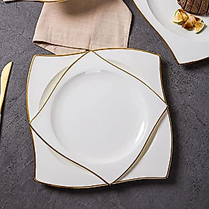 GRFIT Dishes Plates Ceramic Dinner Plates Set of 2 Serving Dishes for Pasta Noodle Steak and Appetizer Plates. Oven and Dishwasher Safe (8inch 10inch) Home dining plate (Size : A)