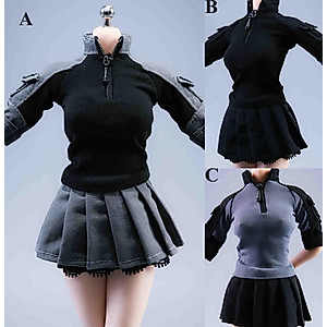 HiPlay 1/6 Scale Figure Doll Clothes, Top+Skirt, Outfit Costume for 12 inch Female Action Figure Phicen/TBLeague CM144(A)