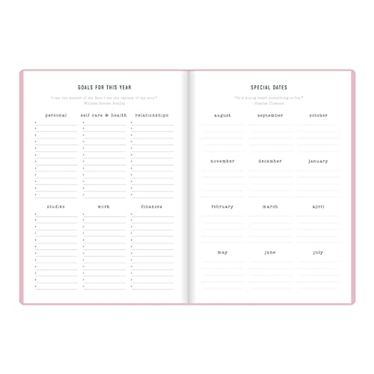 Letts of London Inspire Academic Weekly/Monthly Planner, August 2023 to July 2024, Week-to-View, Sewn Binding, Multilingual, A5 Size, 8.25" x 5.875", Pink (C031388-24)