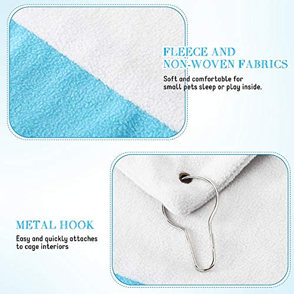 2 Pieces Guinea Pig Hideout Small Animal Corner Fleece Hideaway Cute Ferret Hammock and Sleeping Bed for Ferrets Chinchillas Small Pets (Grey with Blue, Grey with Green, Patternless)