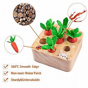 XJYQJD Montessori Toys for Babies 6-12 Months, Carrot Pulling Baby Toys 6 to 12 Months Carrot Harvest Game Fine Motor Skills Toys for 1 Year Old Toddlers Boys Girls Birthday Gifts