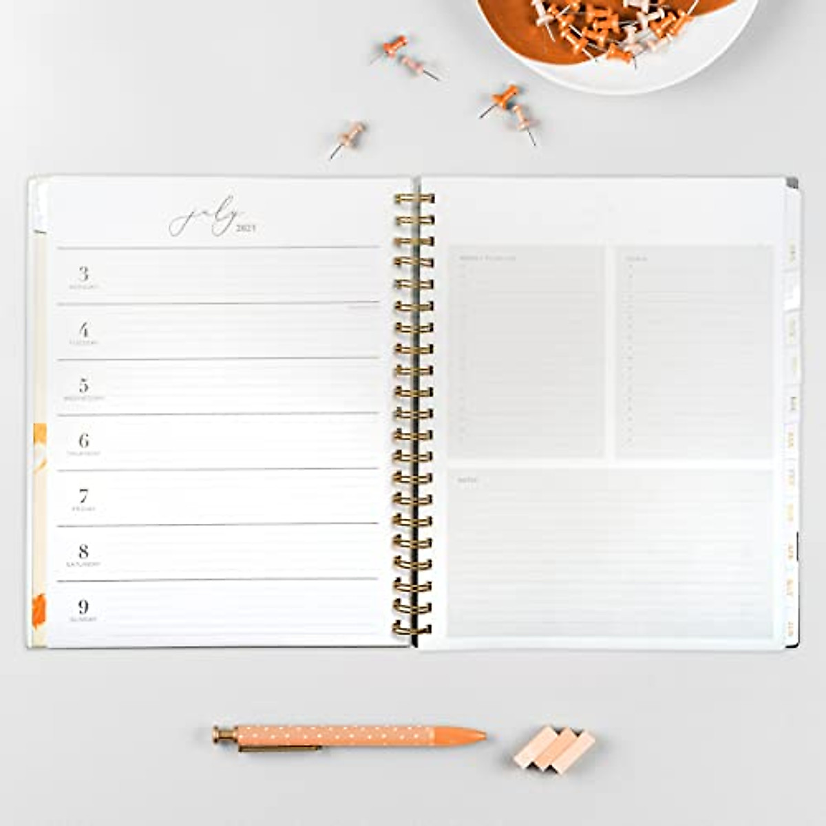 Blue Sky Life Note It 2023-2024 Academic Year Weekly and Monthly Planner Notes, 8.5" x 11", Frosted Cover, Wirebound, Hannah Frosted (142588-A24)