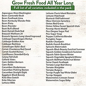 55 Heirloom Vegetable Seeds | 27,500+ Non GMO Garden Seed Variety Pack | Gardening Seeds for Planting Vegetables and Fruits, & Lettuce | Prepper Supplies | Survival Gear | Spring, Summer, Fall