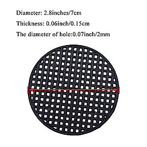 HAHIYO 20PCs 2.95Inch/7.5Cm Black Round PP Plastic Flower Pot Hole Mesh Pad Bottom Grid Mat Bonsai Drainage mesh Hole Screens Gasket Prevent Soil Loss Breathable Gasket Drainage Netting for Bonsai