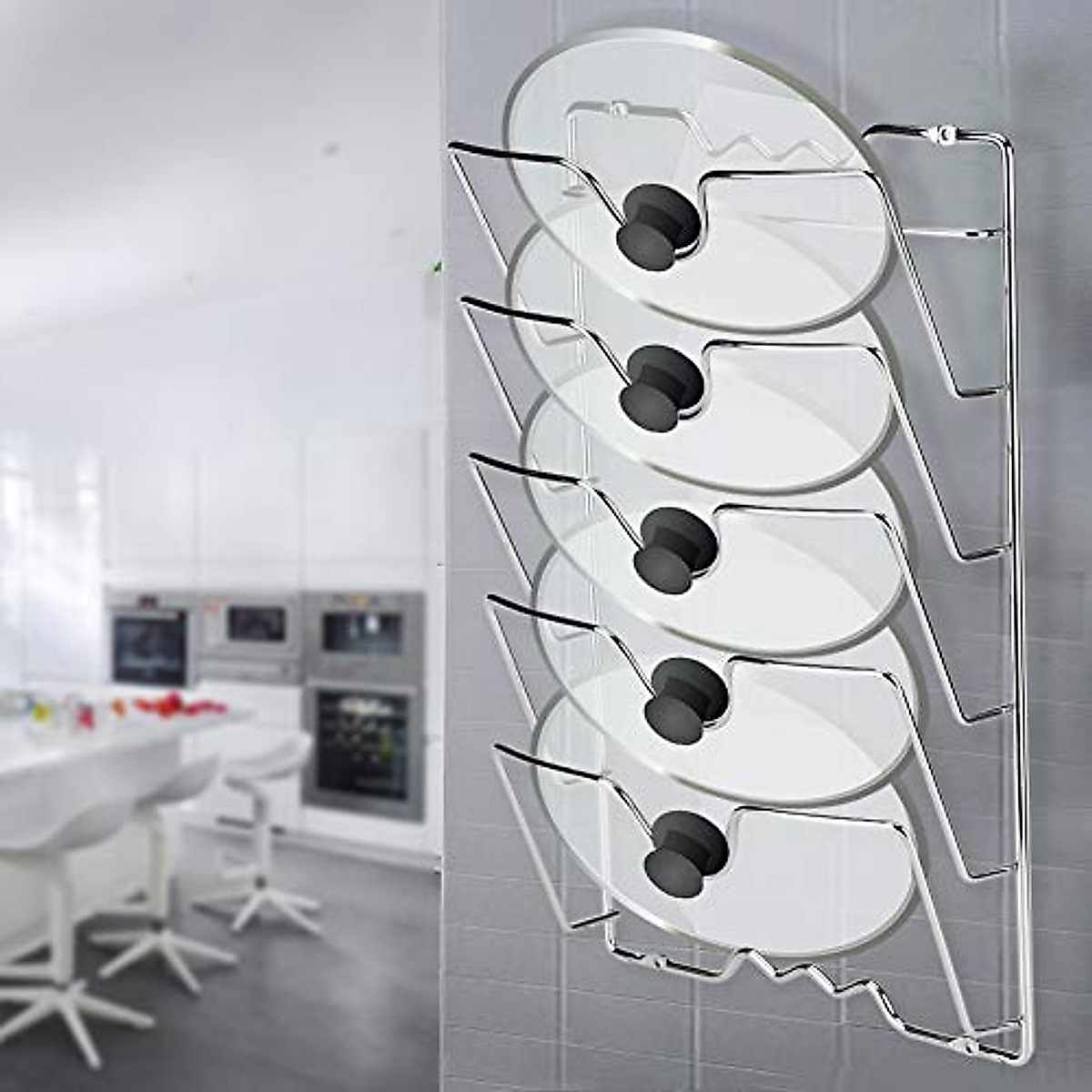GLOGLOW Pan Lid Rack Cabinet Holder Lids Rack Hanging 5 Tier Pot Rack Ebay Cupboard with Poster Stand for Holder Poster Display Holder Shelf Pot Lid Holders