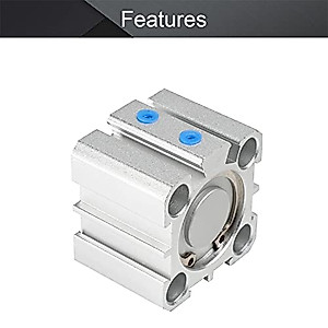 Othmro SDA25 x 10 Sealing Thin Air Cylinder Pneumatic Air Cylinders, 25mm/0.98inch Bore 10mm/0.39inch Stroke for M5 Aluminium Alloy Pneumatic Components for Pneumatic and Hydraulic Systems 1pcs