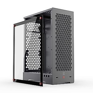 C1(C1 Upgraded Version)Micro ATX Computer Case for PC 2023 Mid Tower Aluminum Alloy Large Side Penetration MATX ITX Gaming Case in-Line Long Graphics Card ATX Power Supply 240 Water-Cooled Hard Drive