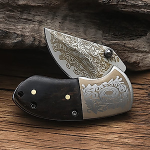 STARDW Mini Folding Pocket Knife,Cool Knives,Damascus Pocket Knife,EDC Pocket knife for Camping,Hiking,Gift for Men Women Everyday Carry