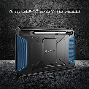 Fintie Case for Samsung Galaxy Tab S8/Tab S7 11 Inch (Model SM-X700/X706/T870/T875/T876), Tuatara Rugged Unibody Hybrid Full Protective Bumper Kickstand Cover Built-in Screen Protector, Black