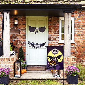 Vohado The Nightmare Before Christmas Garden Flag Jack Skellington Halloween Decoration Pumpkin Double Sized Yard Sign Outdoor Decor