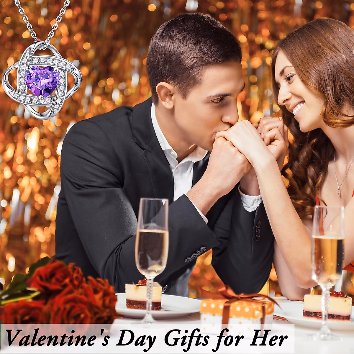 Iefil July Birthstone Necklace for Women, Sterling Silver Birthstone Jewelry Red Ruby Necklace Anniversary Birthday Gifts for Women Wife Girlfriend Her